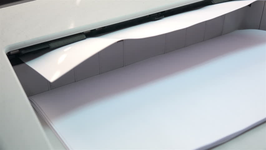 MCU Paper Coming Out Of Printer Into Tray Stock Footage Video 13789076 