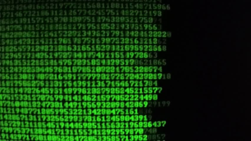 Green Hexadecimal Code Running Up A Computer Screen Green Digits