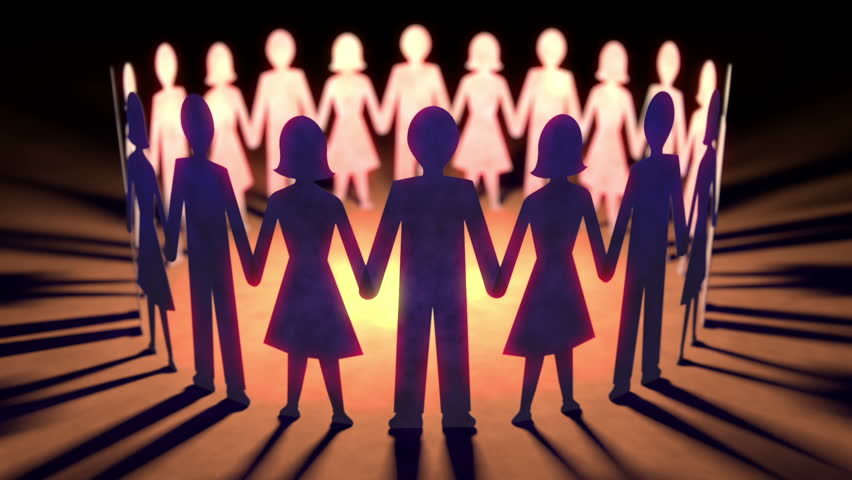 Paper Dolls Loop Seamless Loop Of Paper Dolls Holding Hands In A 