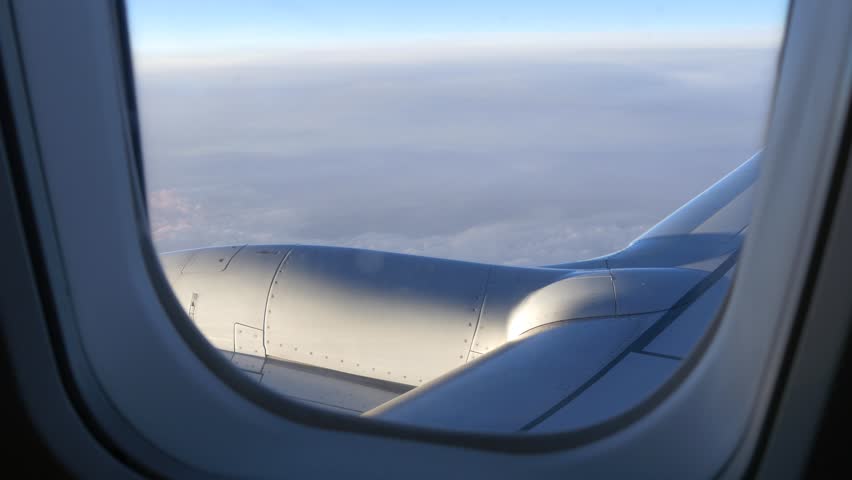 Plane Timelapse Take Off And Going Into Clouds Passenger Pov From Window Stock Footage Video 