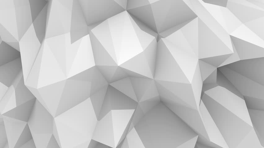 White Polygonal Geometric Surface. Computer Generated Seamless Loop ...