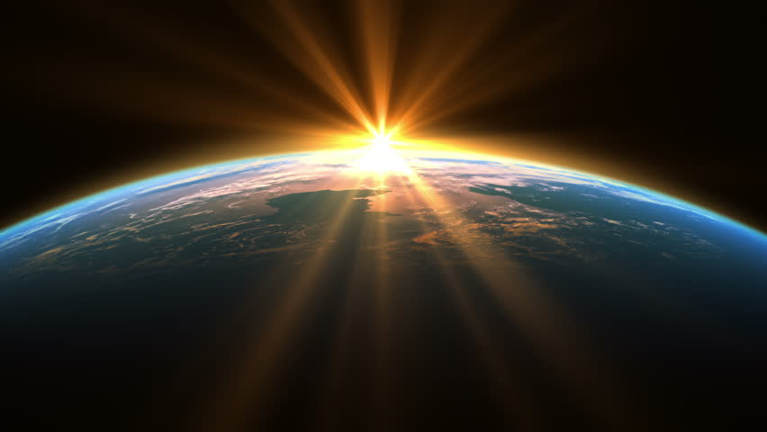 Sunshine Over The Earth. 3D Animation. Looped. Ultra HD. Stock Footage ...