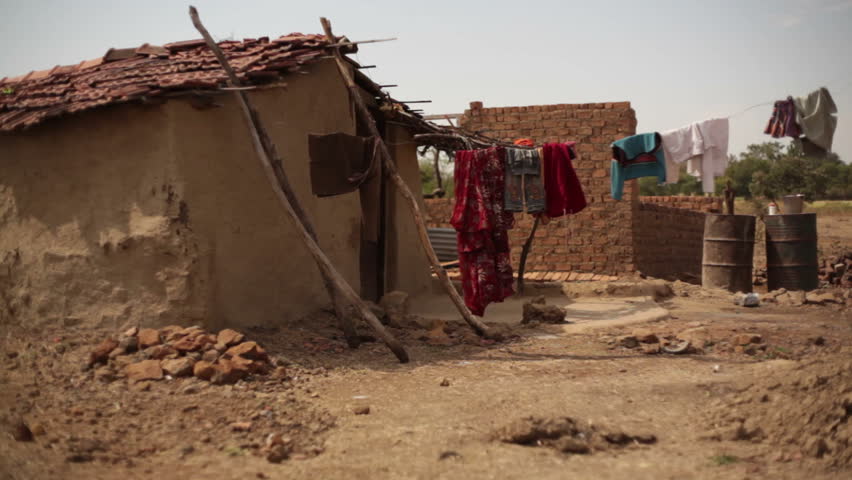 Poor Village House In Drought Area India, Long Shot, Shallow DOF Stock ...