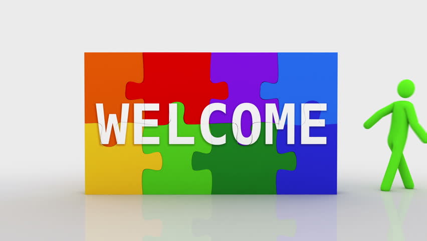 Thank You Puzzle. White Background. 2 Videos In 1 File. 3D Characters ...