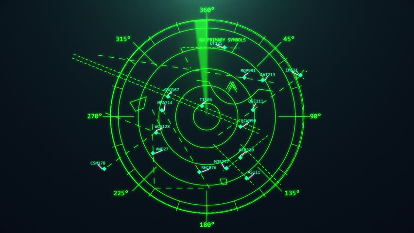 Airport Air Traffic Control Radar. Screen. Monitor. Flight Control ...