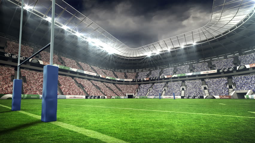 View Of A Rugby Stadium In Night During World Cup Stock Footage Video ...