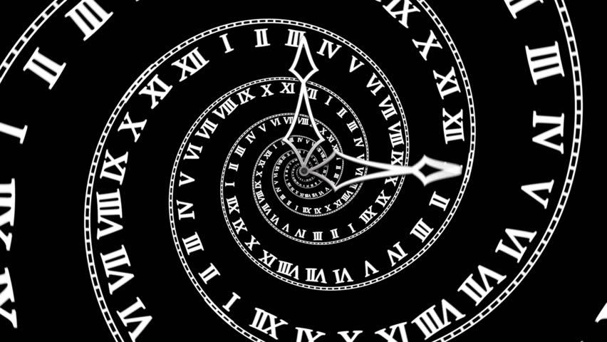 Black Spiral Clock Loop (HD) Looping Animation Symbolizing Losing Track ...