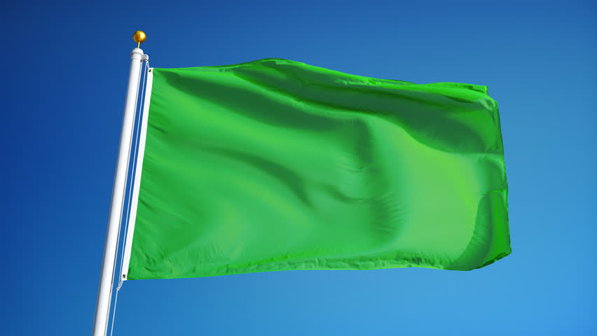 Blank Green Flag With Fabric Structure; Looping Stock Footage Video ...