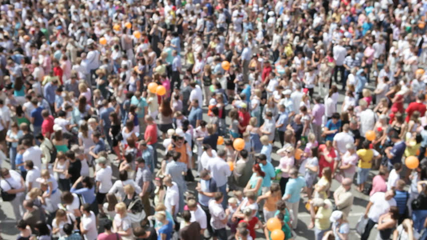 The Above View Of A Really Crowded Place On A Celebration Day Stock ...
