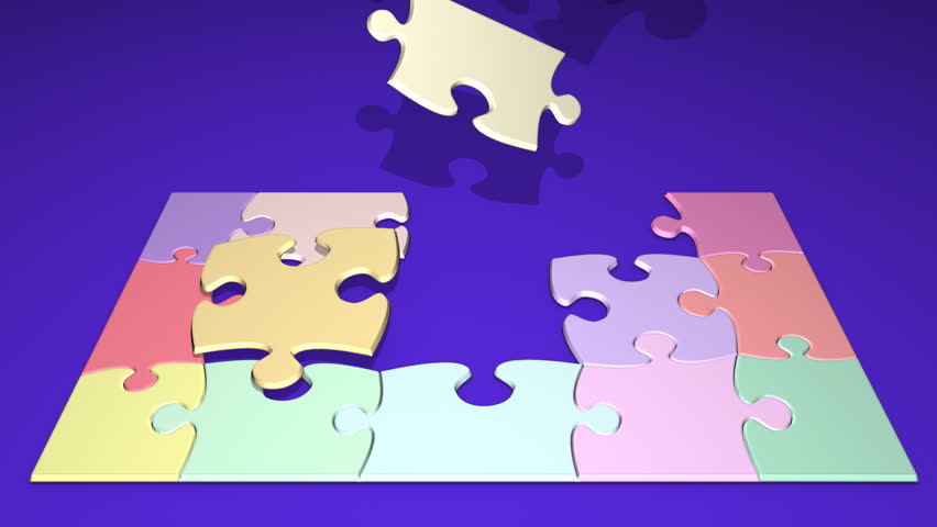 Colorful Puzzle Pieces Coming Together. Stock Footage Video 836176 ...