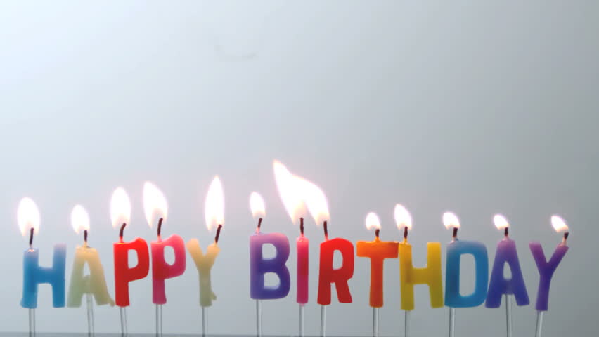 Animated Cartoon Birthday Candles Lighting Up And Flickering Against A ...