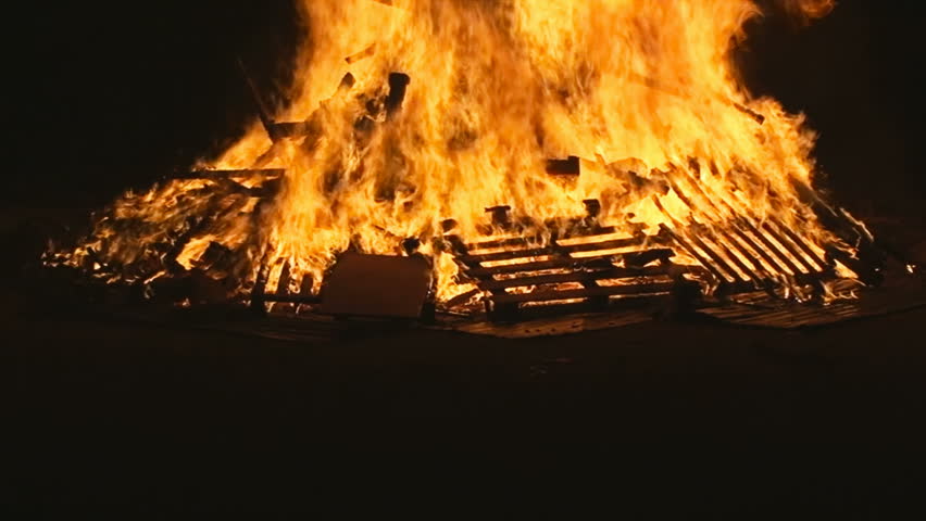A Big Campfire In Night Stock Footage Video 155500 - Shutterstock