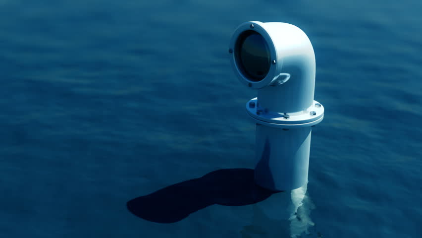 Submarine Periscope Appears From The Ocean. Stock Footage Video 3633803 ...