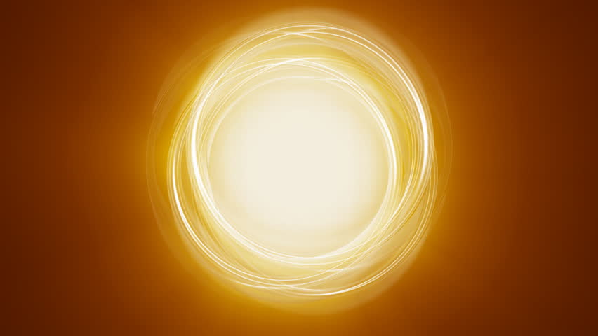 Orange Abstract Circle Rotating Rings With Light Rays And Glow Stock ...