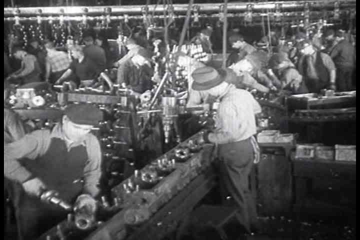 1930s - Workers At An American Automobile Car Factory In 1930s. Stock ...