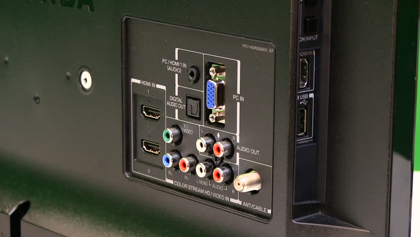 Back Side Of Tv Lcd Display Connection Stock Footage Video 4283600 ...