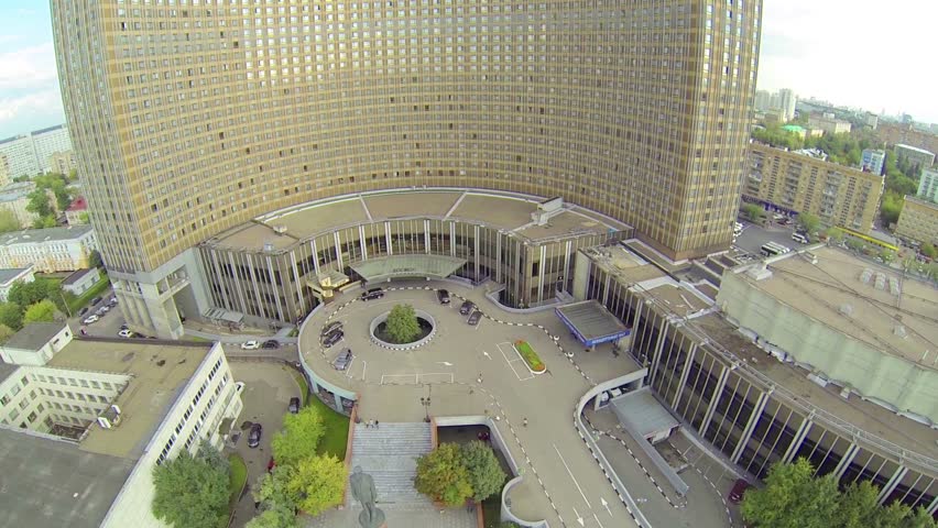 MOSCOW - SEP 09: Aerial View Of Hotel Cosmos Entrance, On Sep 09, 2012 ...