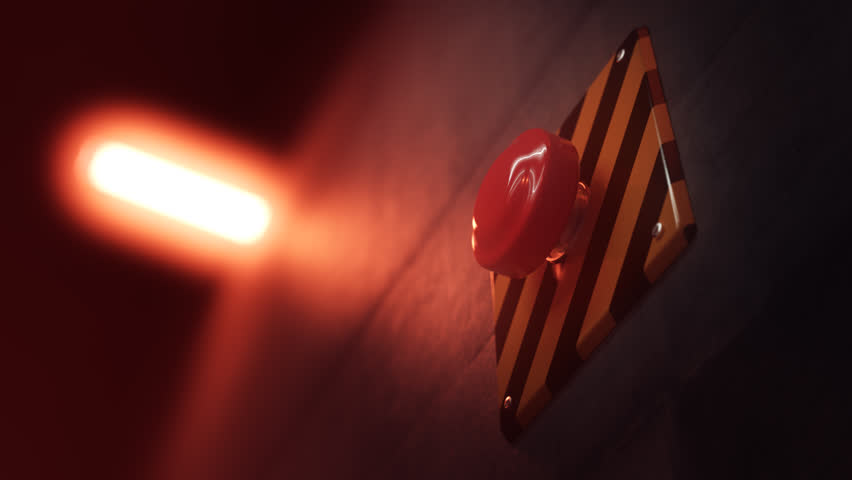 Close Up Of Big Red Button During Emergency Situation. Red Emergency ...