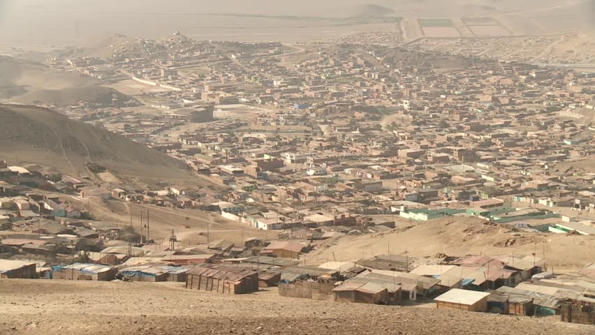 Video Footage Of Slums In The Desert At The North Of Lima, Peru, South ...