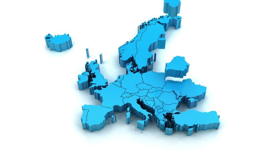 3d Animation Of Europe Map Formed By Individual Countries Stock Footage ...