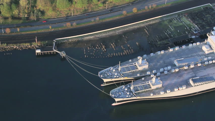 National Defense Reserve Fleet Roll-ready Cargo Ships Moored In Tacoma ...