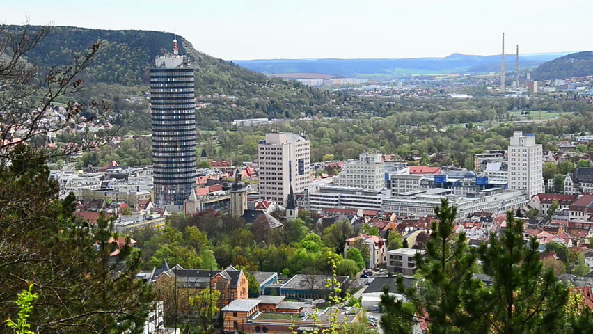 Jena, Germany - April 17, 2014: View Over Jena Germany. Panning Over ...