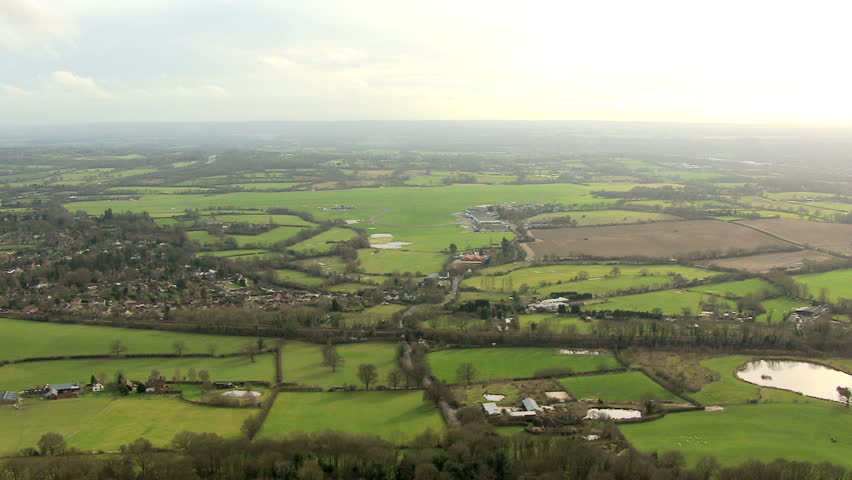 Aerial View Rural Countryside Town, England, UK - Aerial View Rural ...