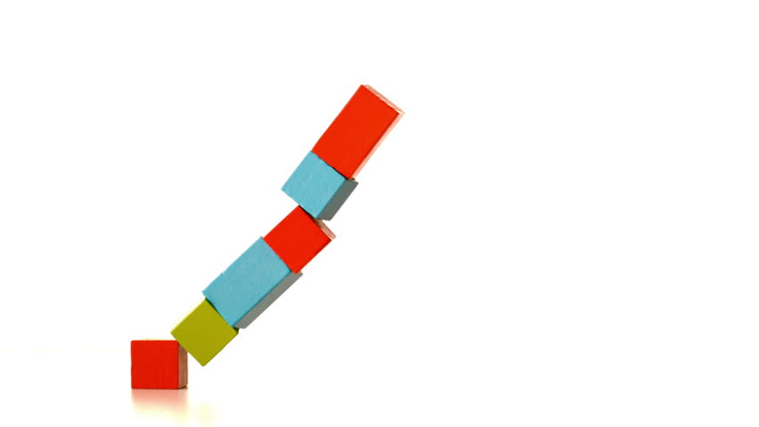 Building Blocks Falling And Bouncing In Slow Motion Stock Footage Video ...