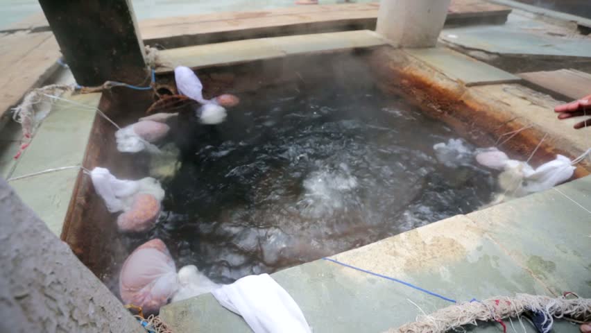 Cooking Rice In A Boiling Water, Temple Of Lord Shiva, Manikaran, India ...