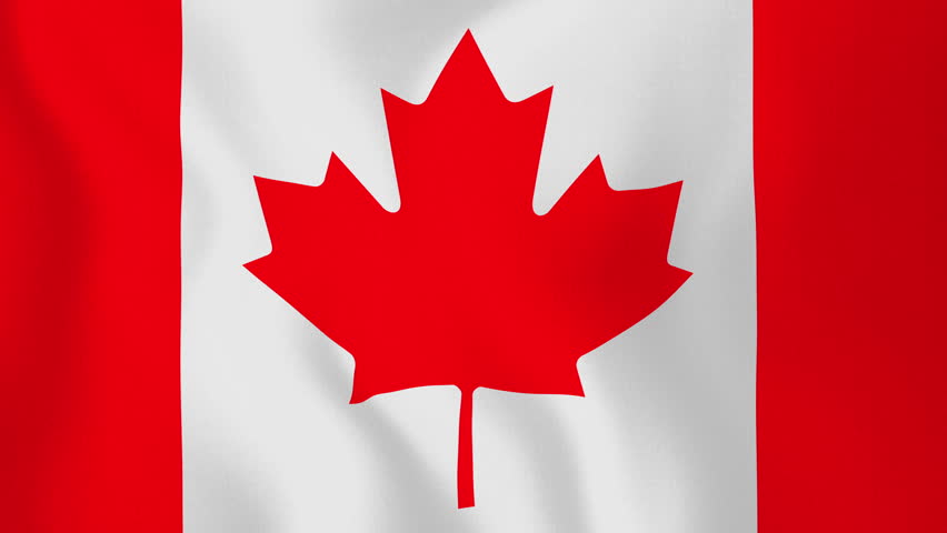 Realistic Ultra-HD Flag Of Canada Waving In The Wind. Seamless Loop ...