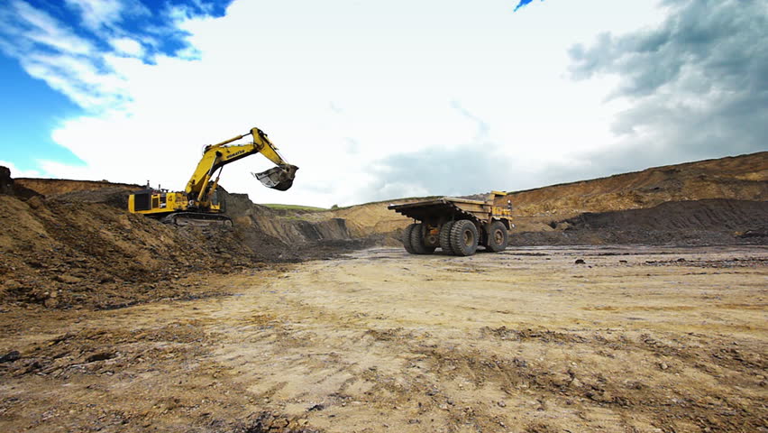 Off-road Dump Truck In The Open Pit Mine Stock Footage Video 835576 ...