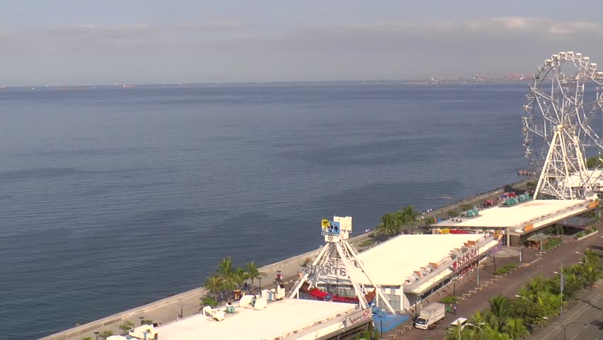 Aerial Shot Of Manila Bay Pasay City Philippines Area, With Buildings ...