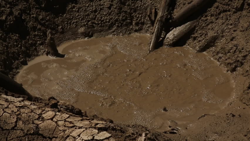Bubbling Mud Pot In Yellowstone - High Definition Video Stock Footage ...