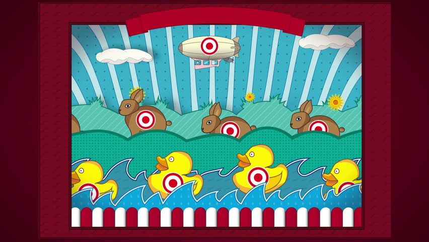 Shooting Gallery. Animated Vintage Shooting Gallery With Moving Targets ...