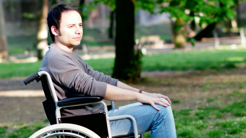 Depressed And Sad Man In Wheelchair - Disabled - Handicapped Stock ...